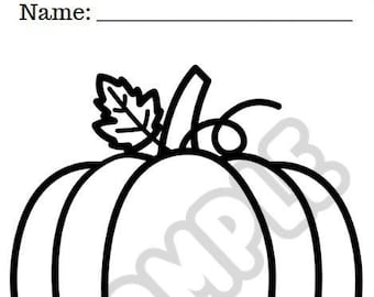 Halloween Pumpkin Coloring Worksheet - Etsy