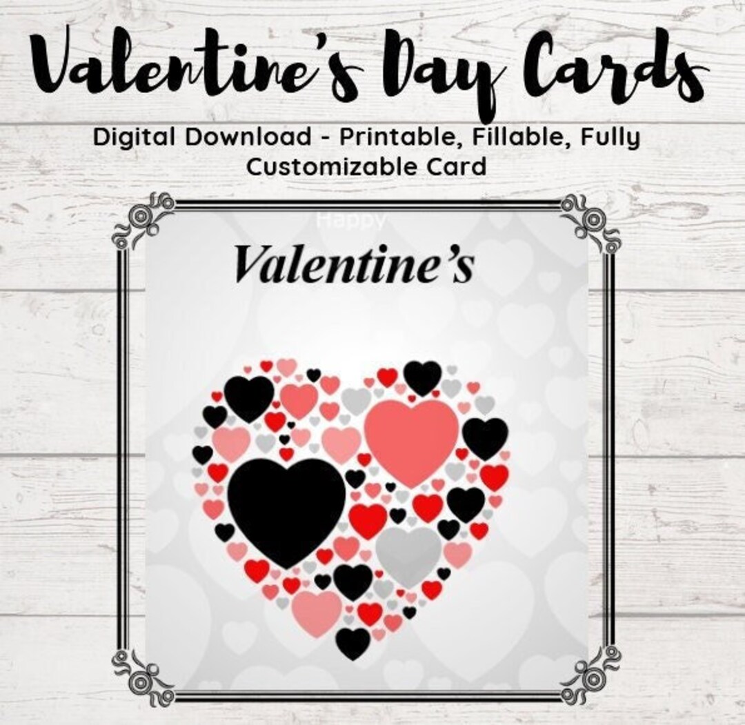 Valentines Day Card DIGITAL DOWNLOAD, Printable Valentine's Card ...