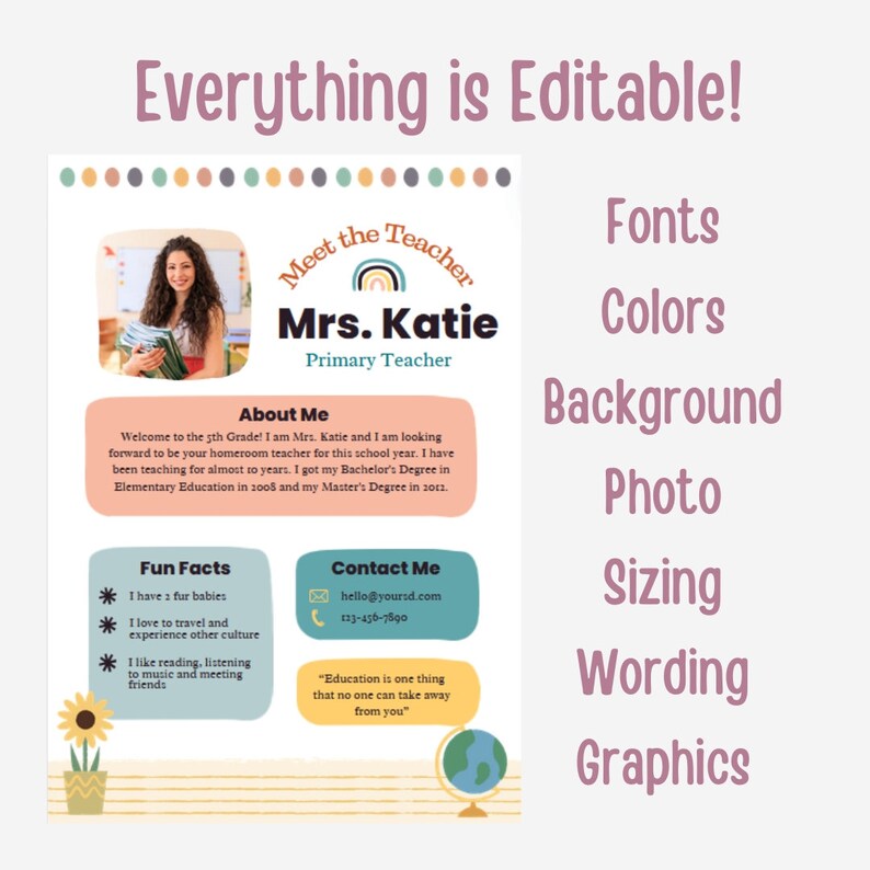 Meet the Teacher Template, Teacher Introduction, Teacher Orientation ...