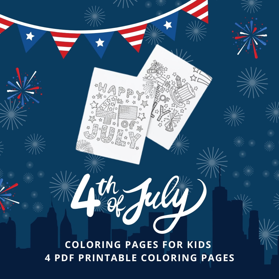 4 PDF Printable Fourth of July Coloring Pages for Kids - Etsy