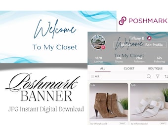 Poshmark Banner, Welcome to My Closet, Digital Download // Poshmark ...