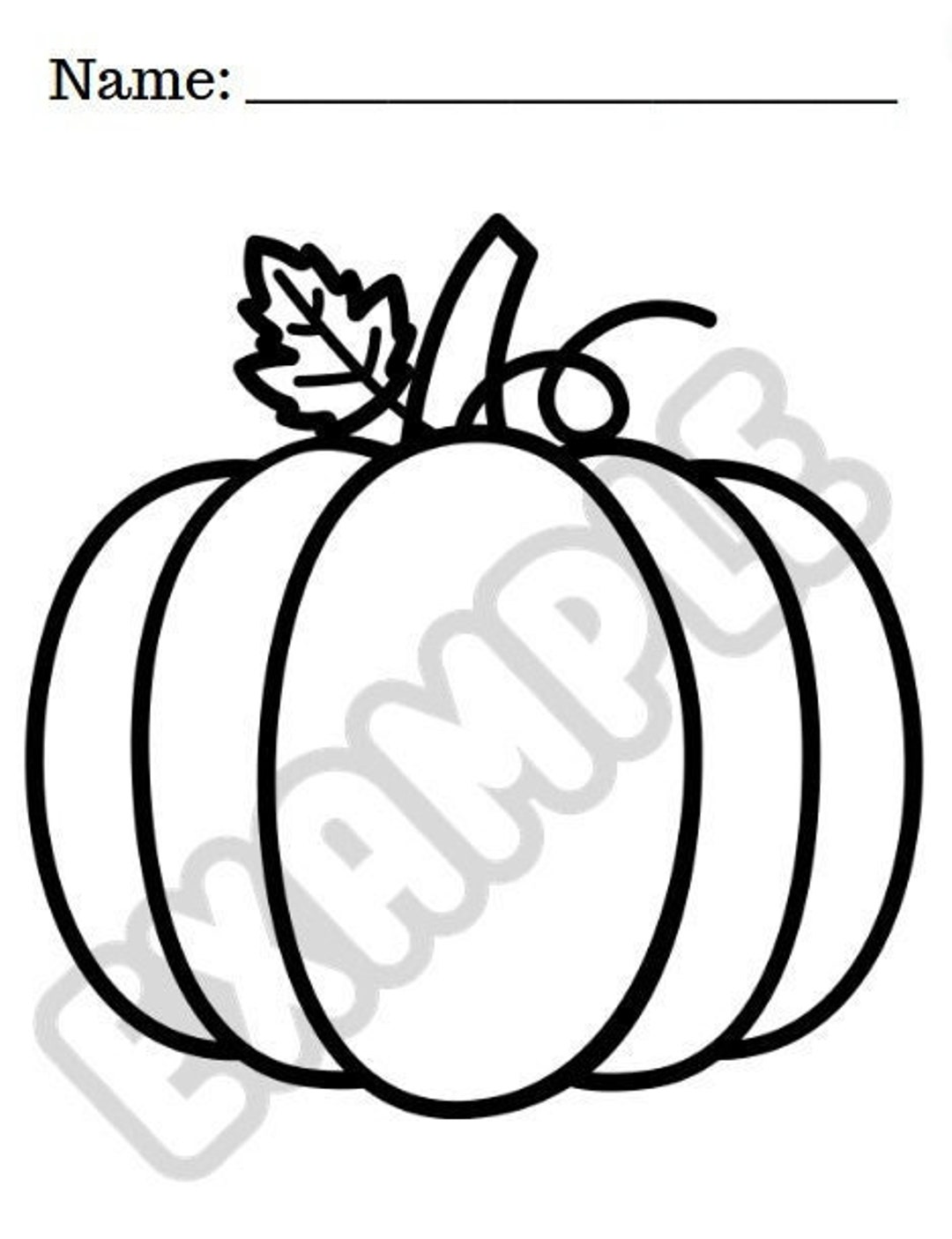 Halloween Fall Pumpkin Coloring Worksheet - Printable Digital Download ...