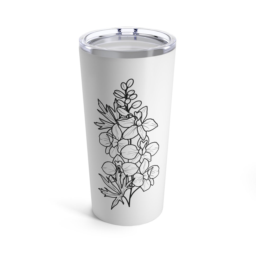 Personalized Birth Month Flower Insulated Tumbler: Iced Coffee Cup for ...