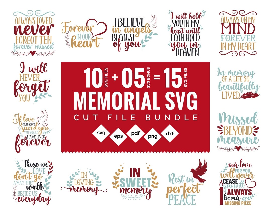 Memorial SVG Bundle in Loving Memory Svg Memorial Quotes - Etsy Finland
