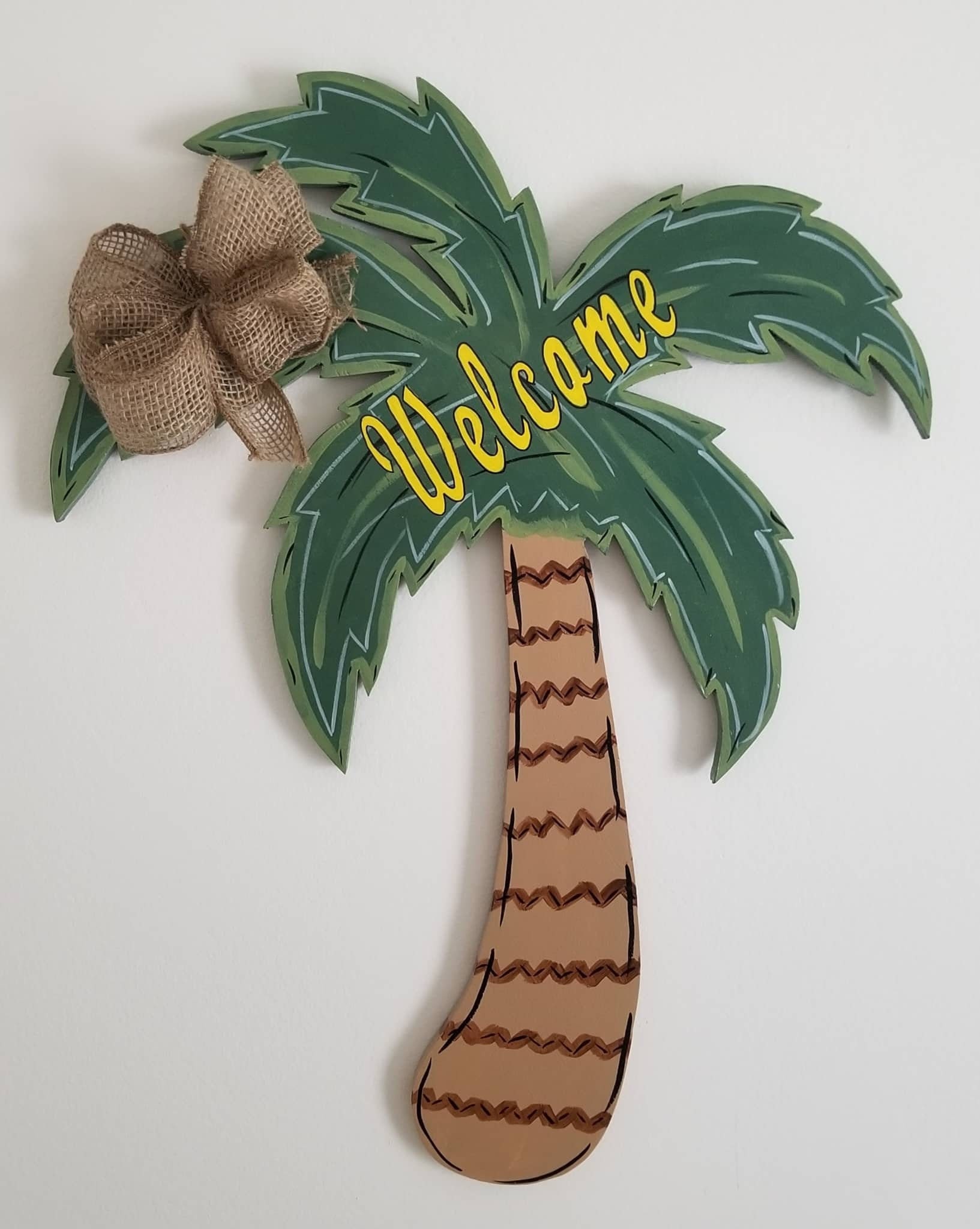Palm Tree Welcome Door Hanger - Etsy