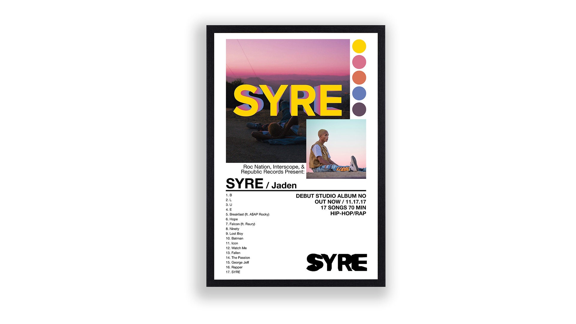 Jaden SYRE Poster Jaden Smith SYRE Minimalist Album Poster - Etsy