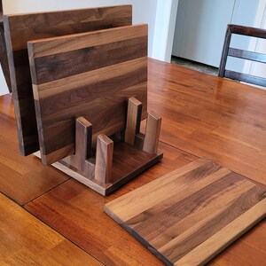 Walnut Cutting Board Set With Stand - Etsy