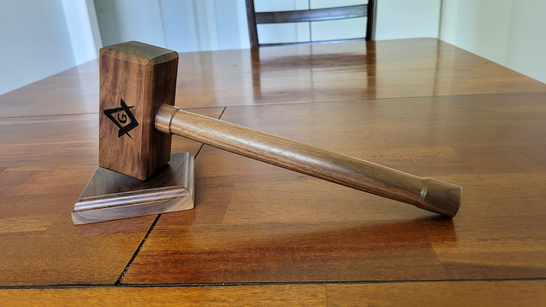 Masonic Gavel With Sounding Block Solid Walnut Hand Made - Etsy