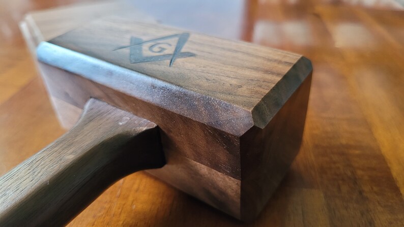 Masonic Gavel With Contoured Handle and Sound Block - Solid Walnut ...