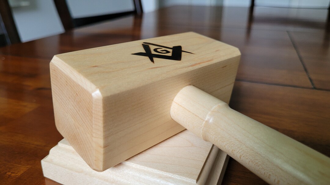 Masonic Gavel With Sounding Block - Solid Maple - Hand Made - Etsy