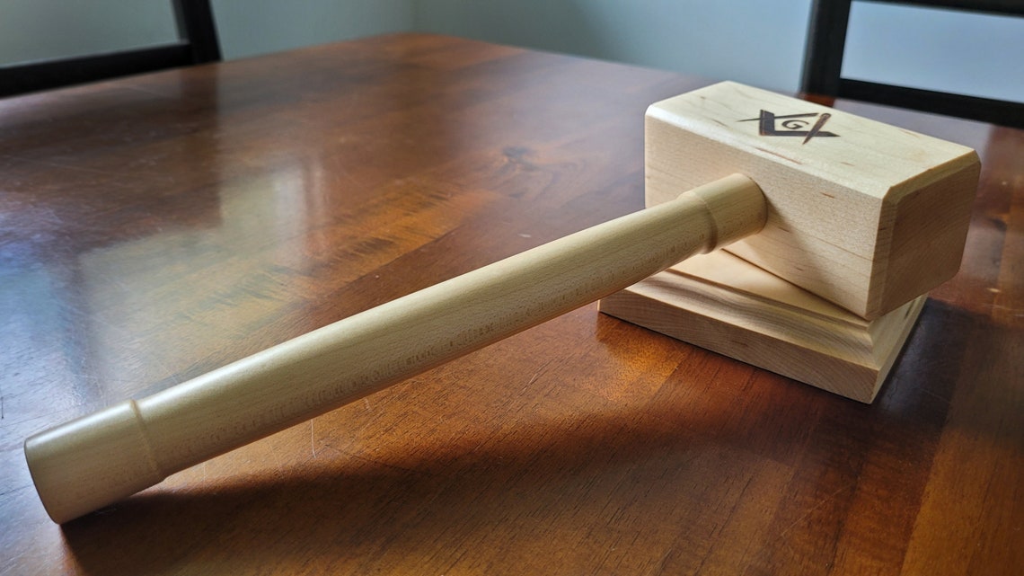 Masonic Gavel With Sounding Block Solid Maple Hand Made - Etsy