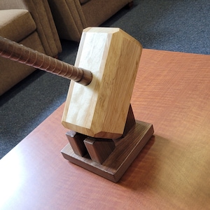 Mjolnir - Thor's Hammer With Display Stand - Solid Hardwood - Hand Made ...