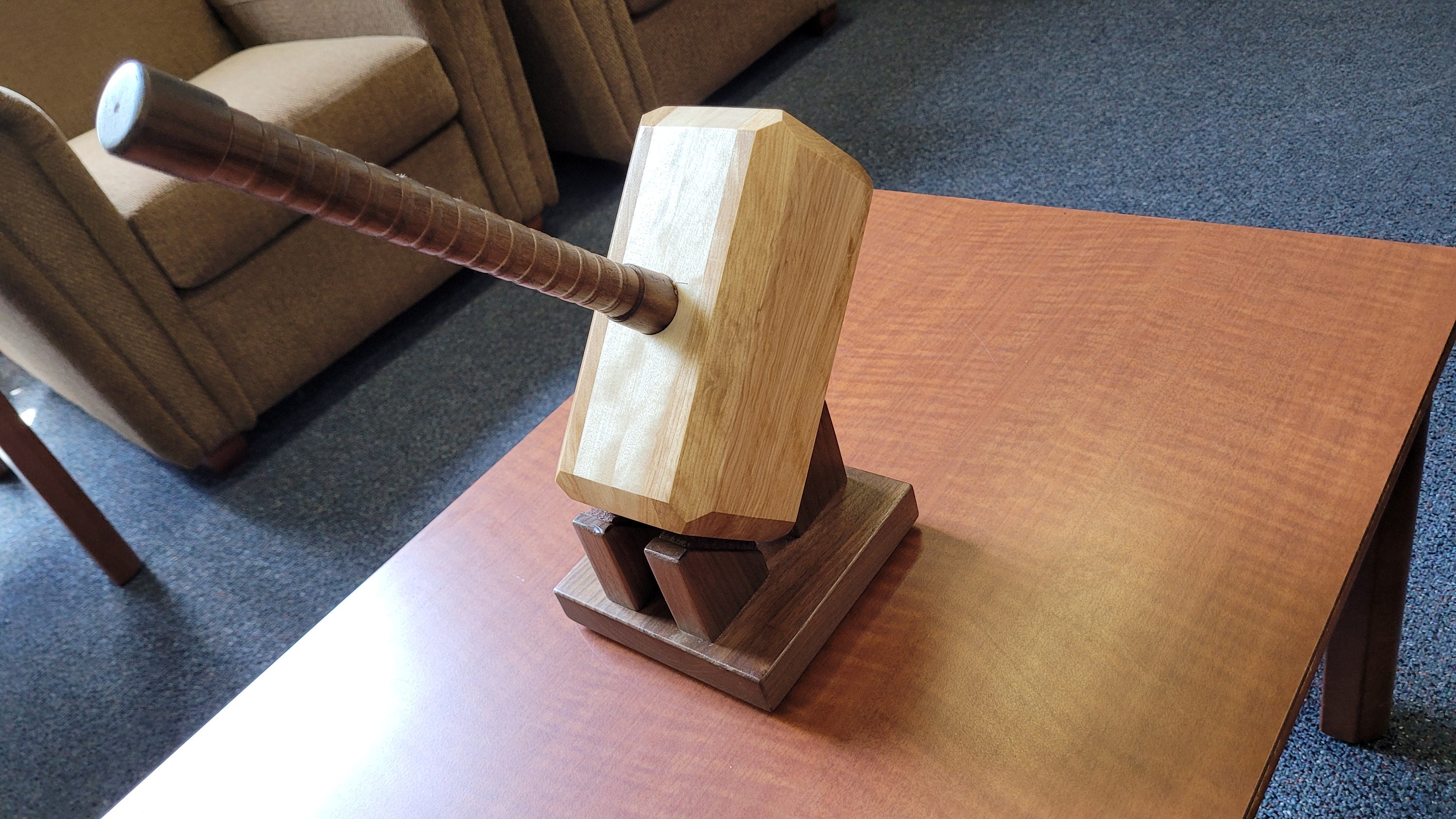Mjolnir - Thor's Hammer With Display Stand - Solid Hardwood - Hand Made ...