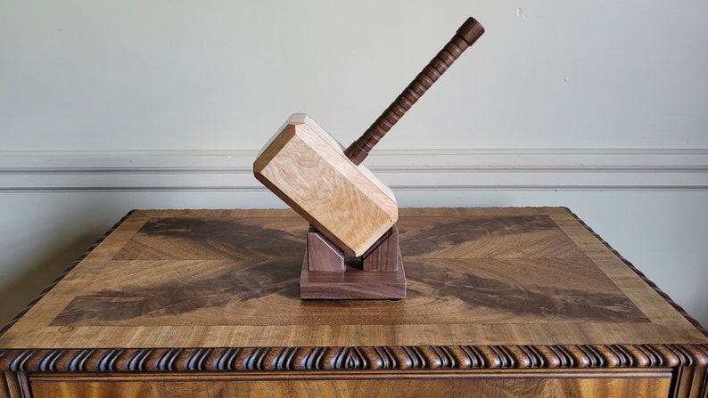Mjolnir - Thor's Hammer With Display Stand - Solid Hardwood - Hand Made ...