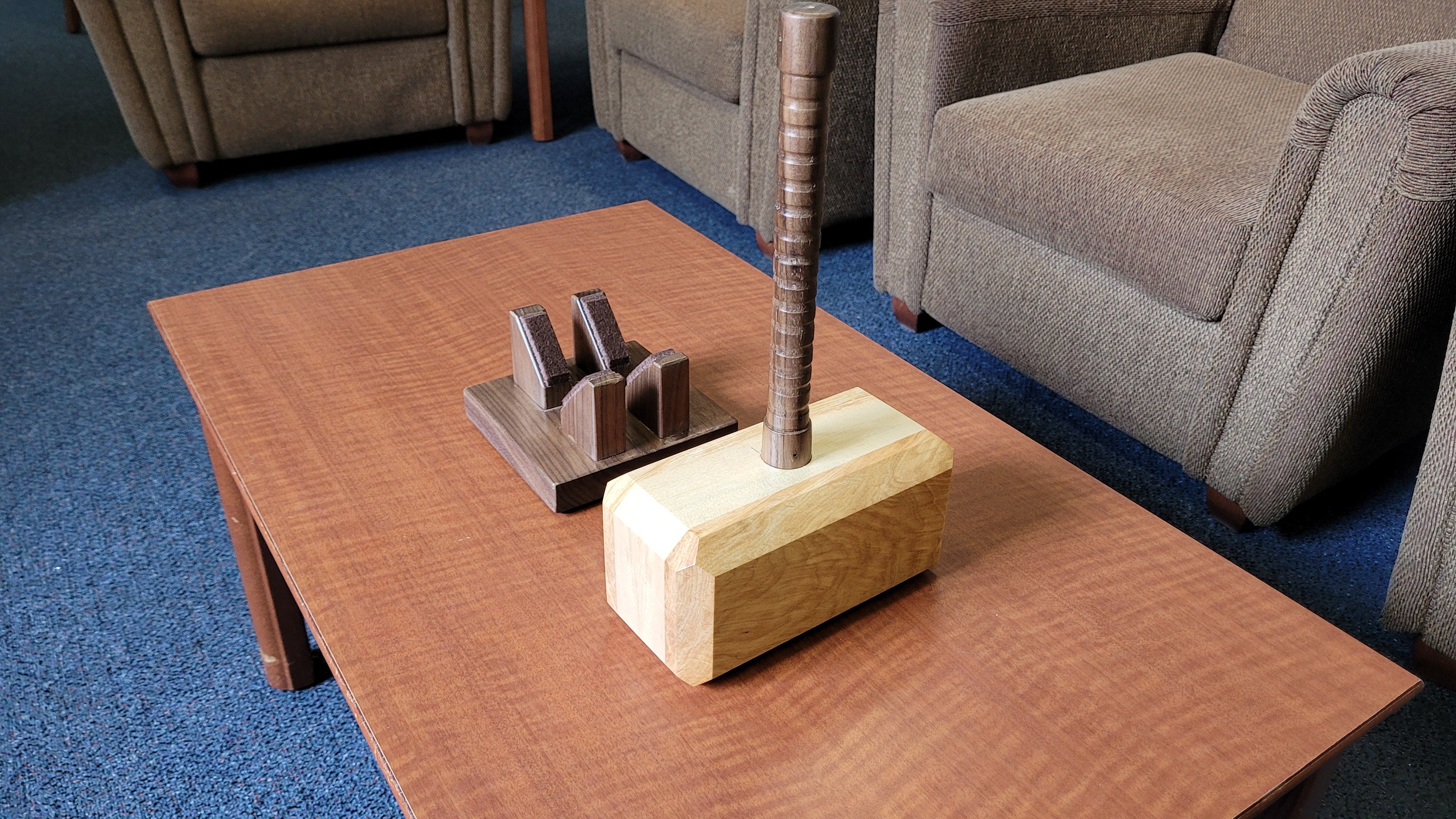 Mjolnir - Thor's Hammer With Display Stand - Solid Hardwood - Hand Made ...