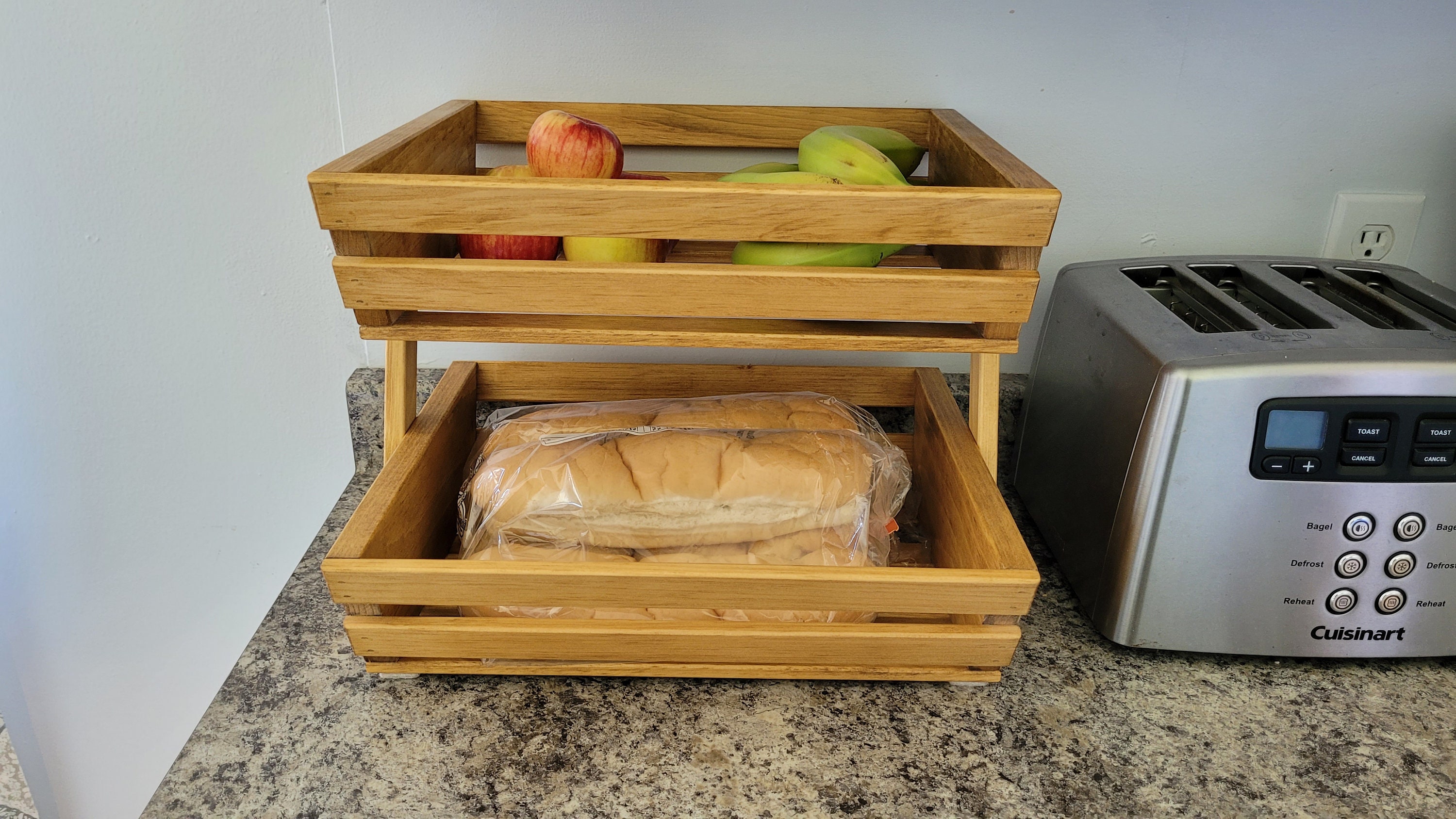 Solid Wood Fruit and Vegetable Rack 2 Tier Golden Oak Stained - Etsy
