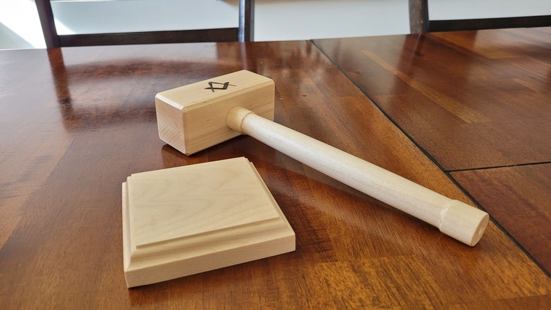 Masonic Gavel With Sounding Block Solid Maple Hand Made - Etsy
