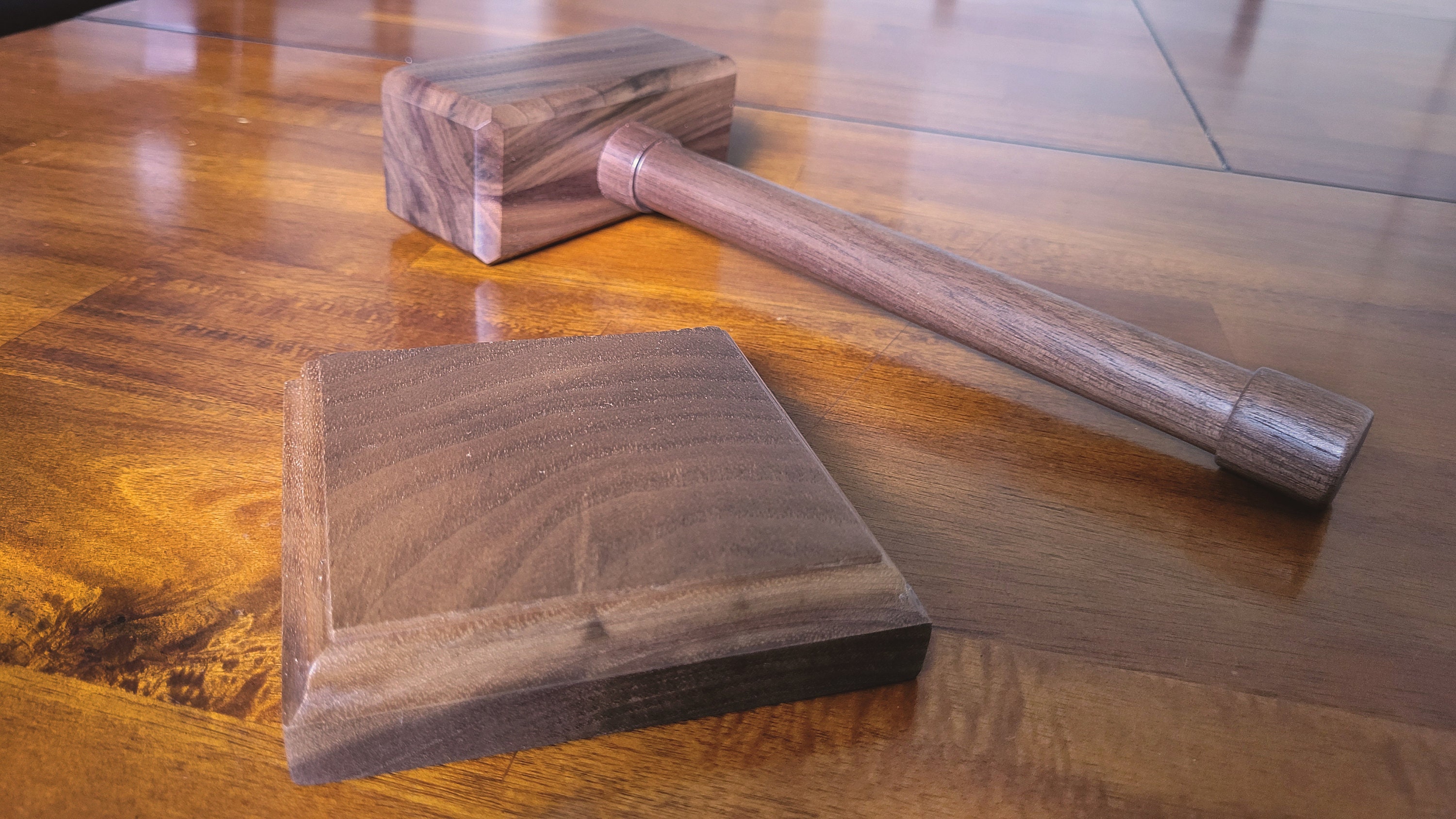 Hardwood Gavel With Sounding Block Solid Walnut Hand Made - Etsy