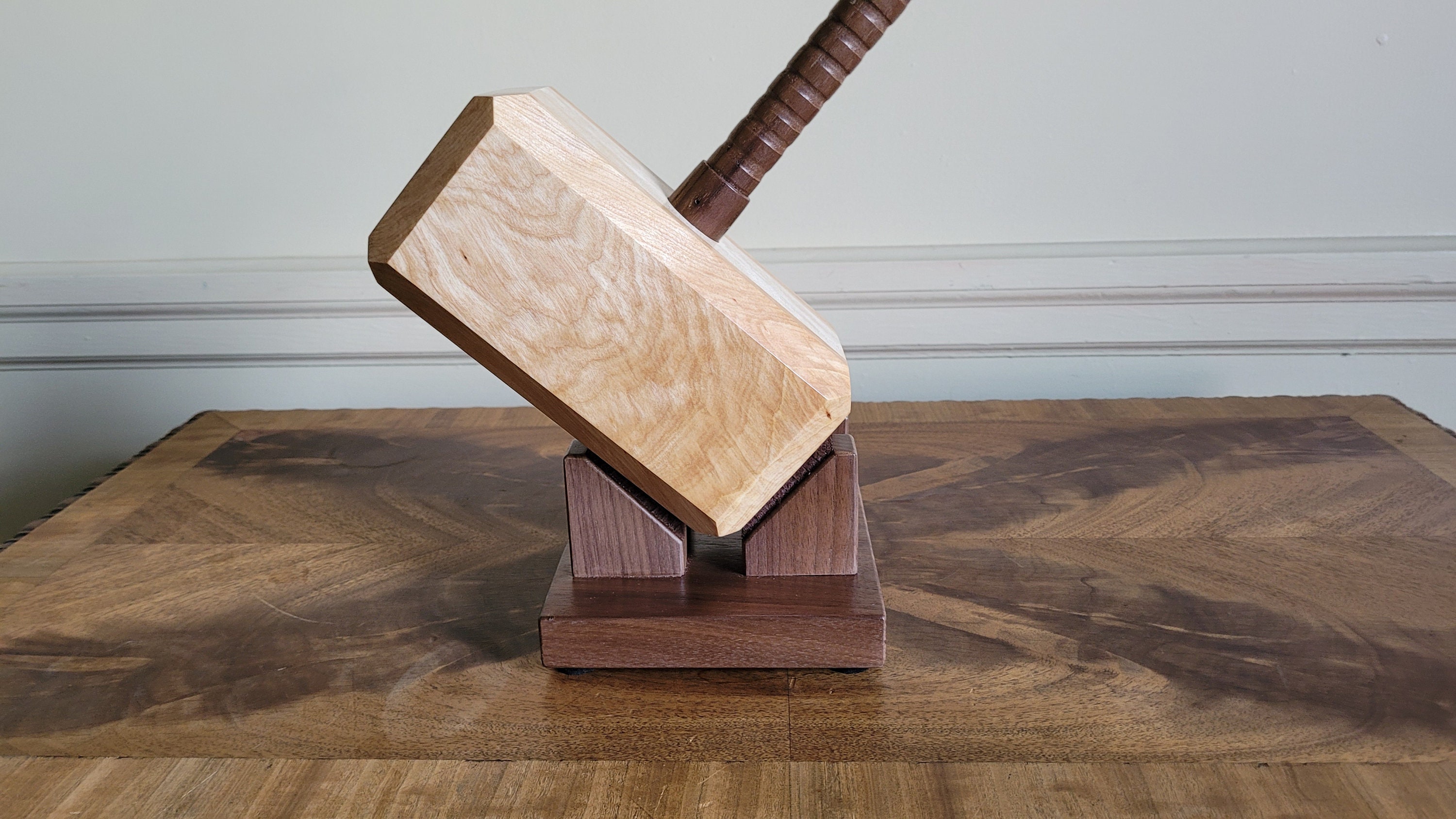 Mjolnir - Thor's Hammer With Display Stand - Solid Hardwood - Hand Made ...
