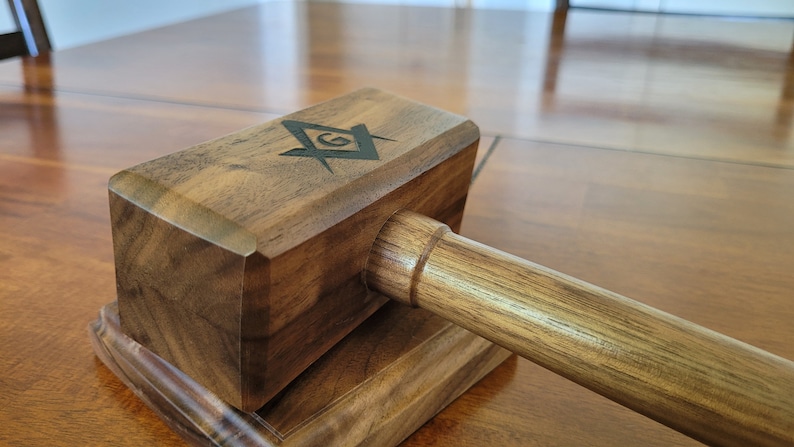 Masonic Gavel With Sounding Block - Solid Walnut - Hand Made - Etsy