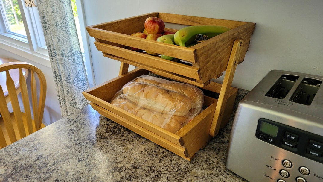 Solid Wood Fruit and Vegetable Rack - 2 Tier - Golden Oak Stained - Etsy