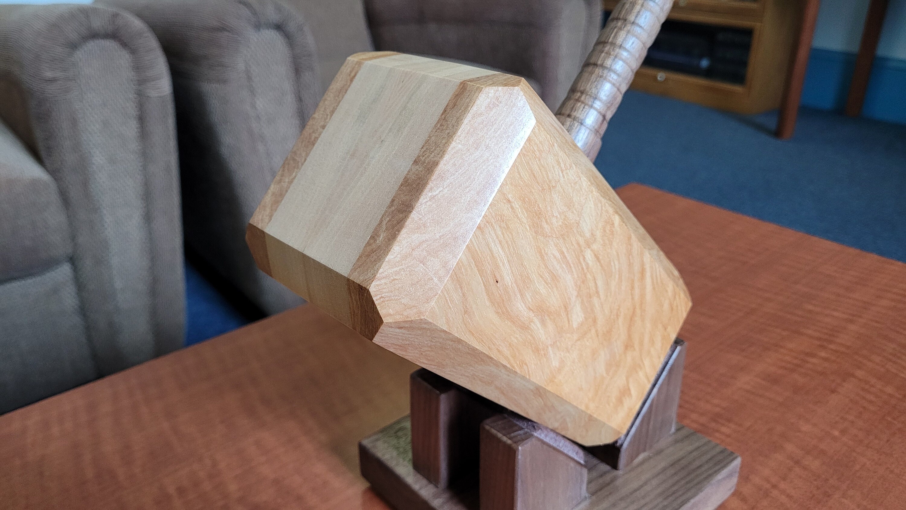 Mjolnir - Thor's Hammer With Display Stand - Solid Hardwood - Hand Made ...