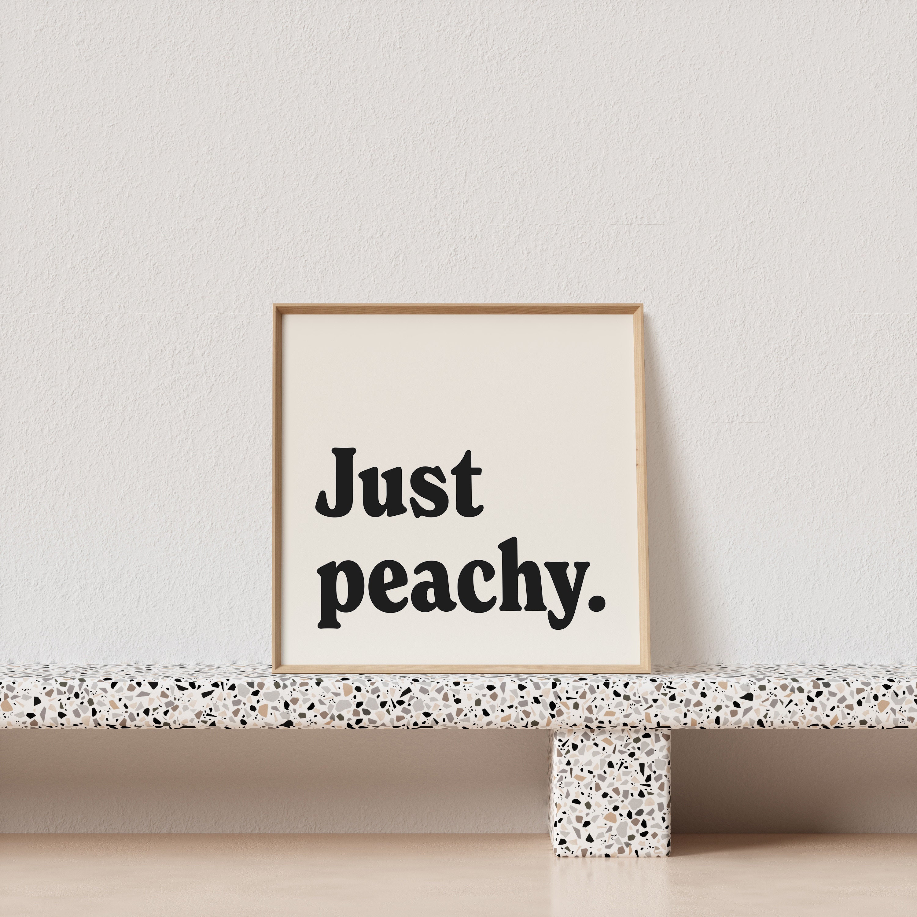 Square Retro Poster "just Peachy." Retro Typography, a Must Have for ...
