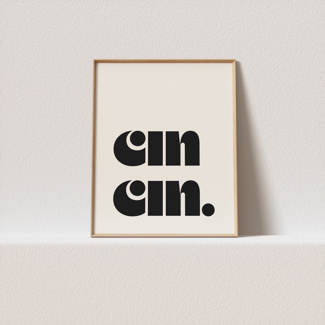 Art Print "cin Cin." Stunning Mid-century Typography, a Must for Your ...
