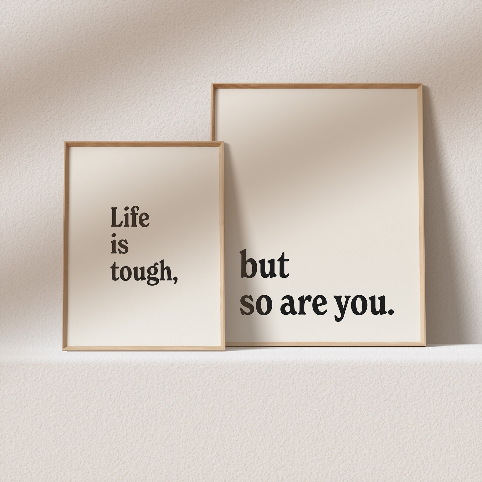 Gallery Wall Set of 2 Retro Posters life is Tough, but so Are You. A ...