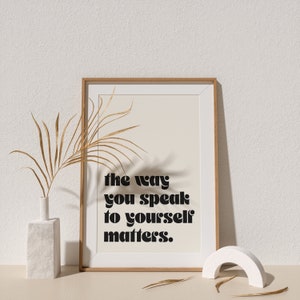 Retro Poster "the Way You Speak to Yourself Matters" Be Kind to You ...