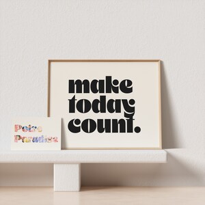 Horizontal Retro Poster "make Today Count." Stunning 70s Typography, a ...