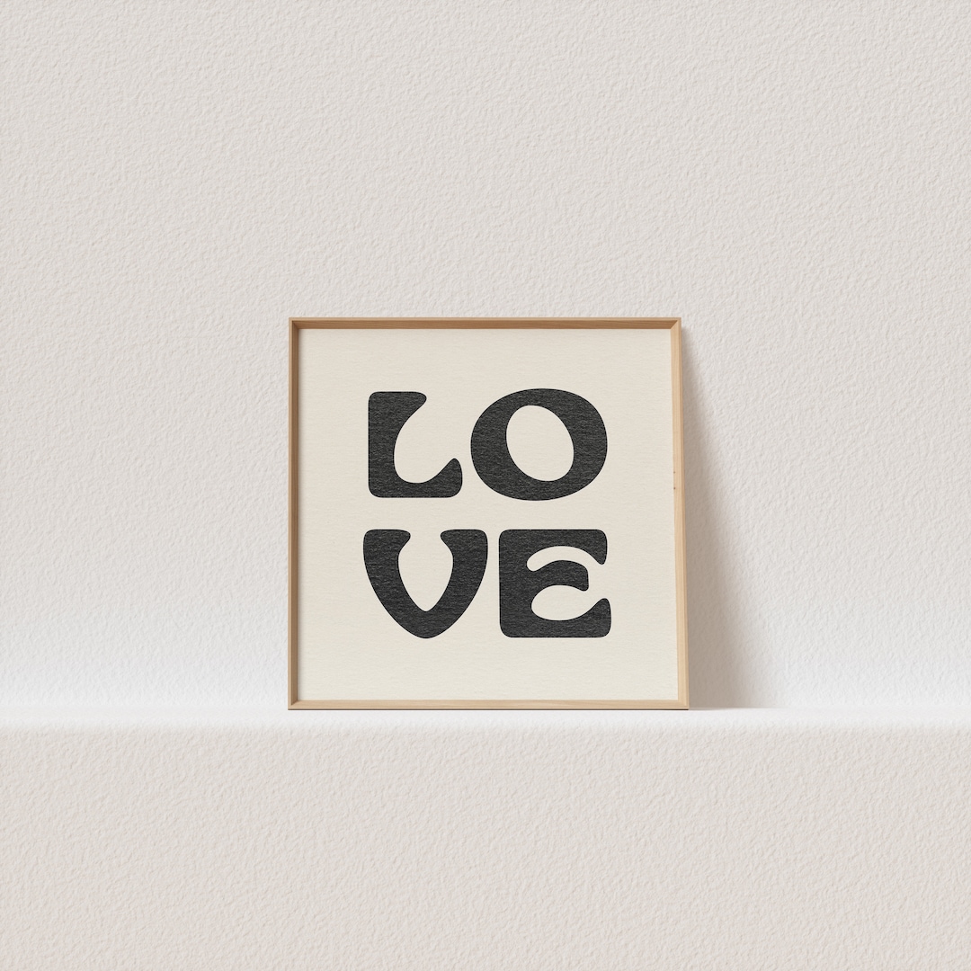 Square Retro Poster "love" Vintage Type, a Must Have for Your Gallery ...