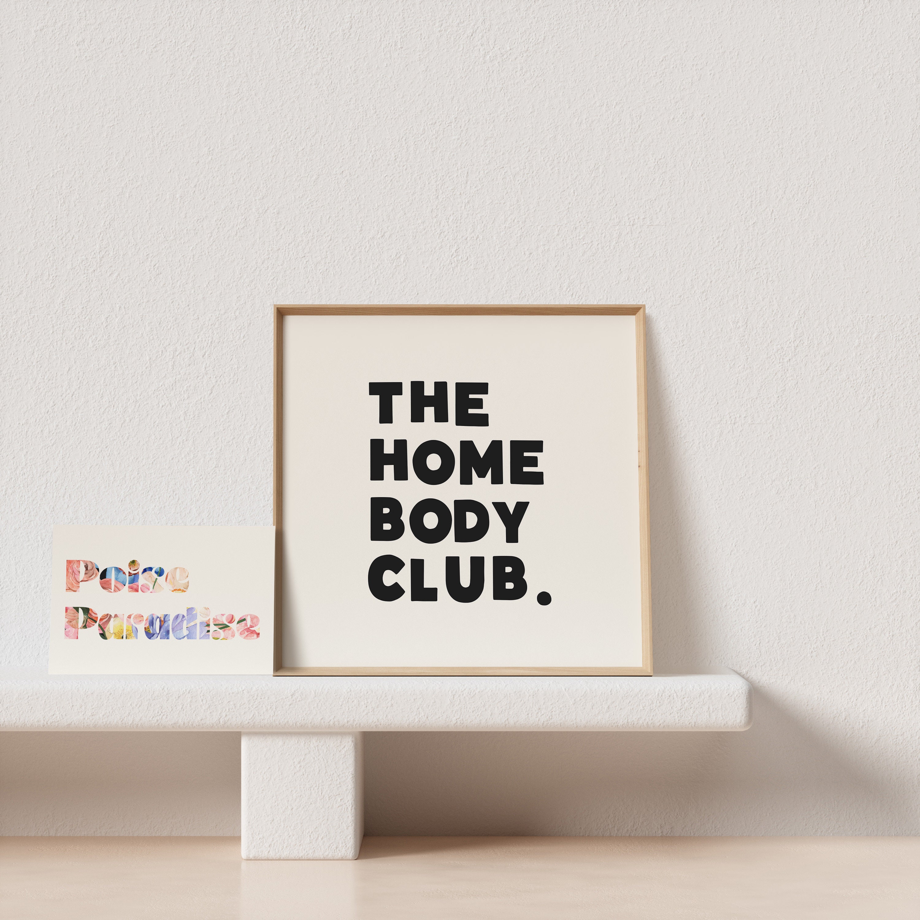 Quirky Print "the Homebody Club." Wonky Type Square Poster, a Must Have ...