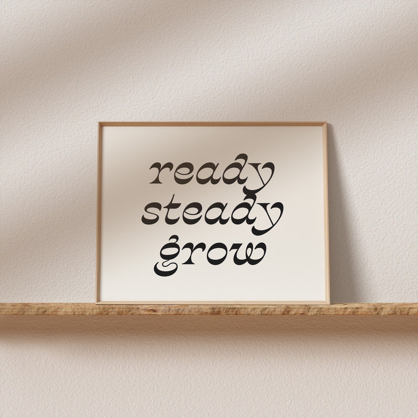 Horizontal Retro Art Print ready Steady Grow. - Etsy
