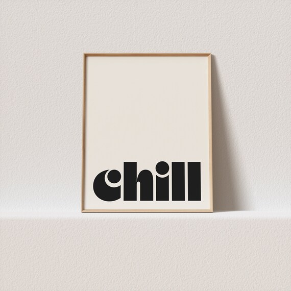 Retro Poster chill Retro Typography a Must Have | Etsy