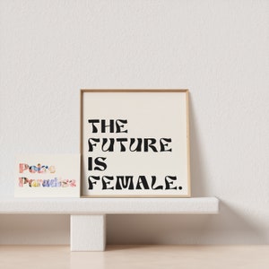 Square Retro Poster "the Future is Female." Art Nouveau Typography, a ...