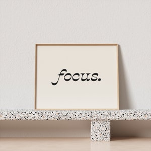 Horizontal Retro Art Print "focus." Stunning Typography, Must Have for ...