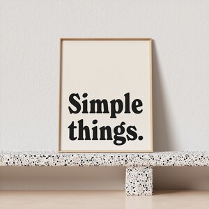Retro Poster "simple Things." Stunning Typography, a Must Have for Your ...