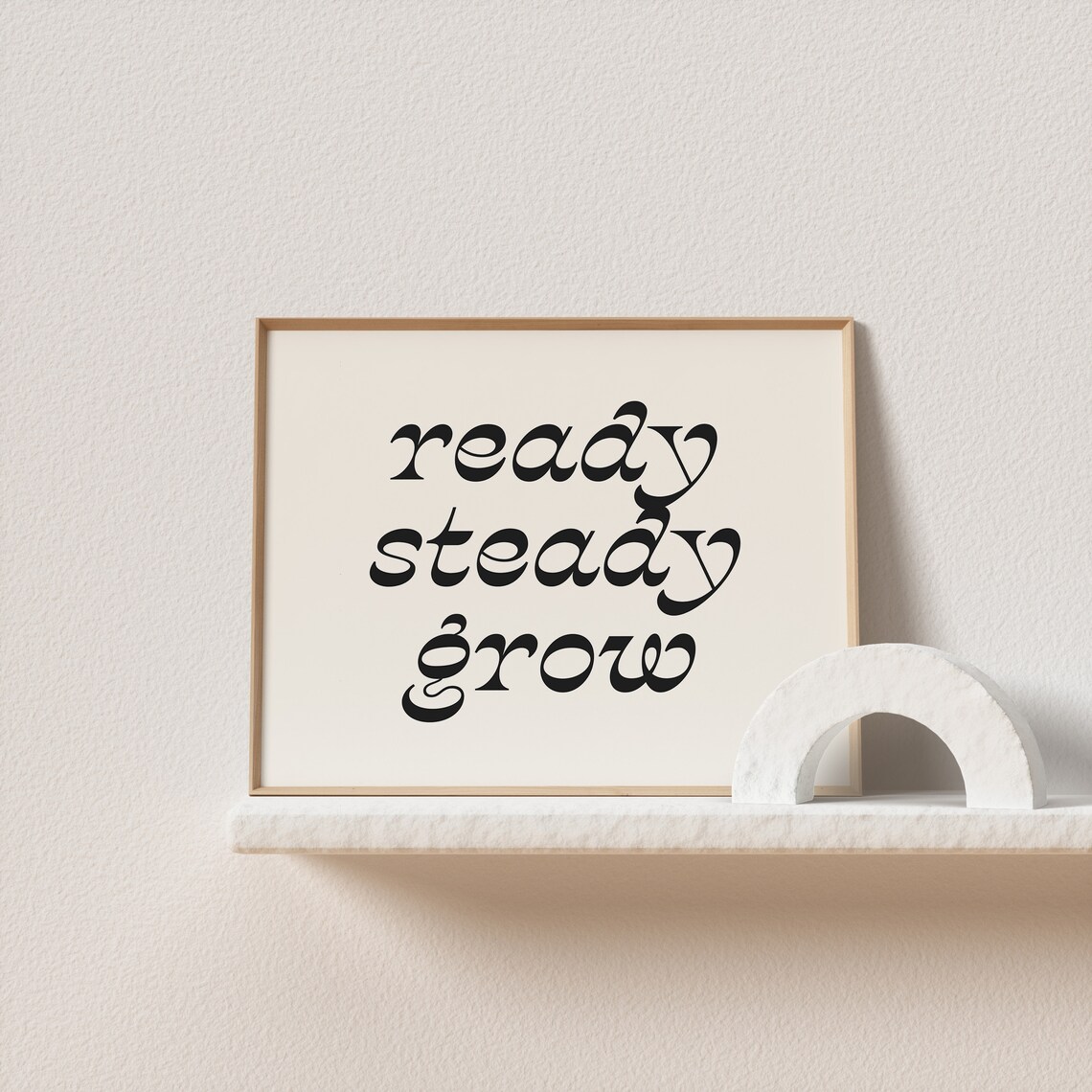 Horizontal Retro Art Print ready Steady Grow. - Etsy