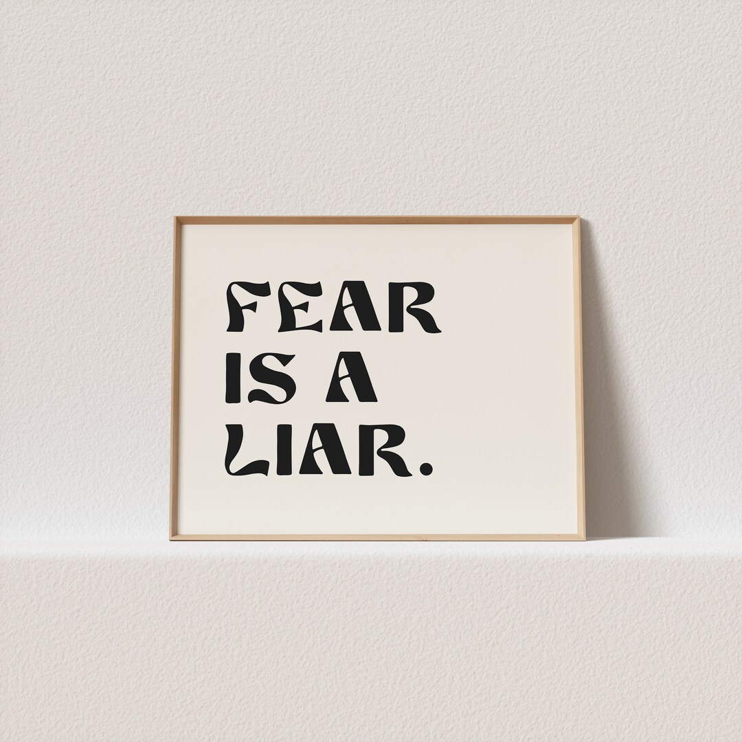 Horizontal Retro Art Print "fear is a Liar." Vintage Poster, a Must ...