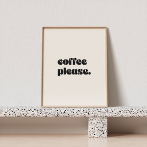 Retro Art Print "coffee Please." Stunning Minimal Typography, a Must ...