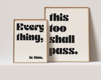 Set of 2 Printable Posters everything in Time This | Etsy