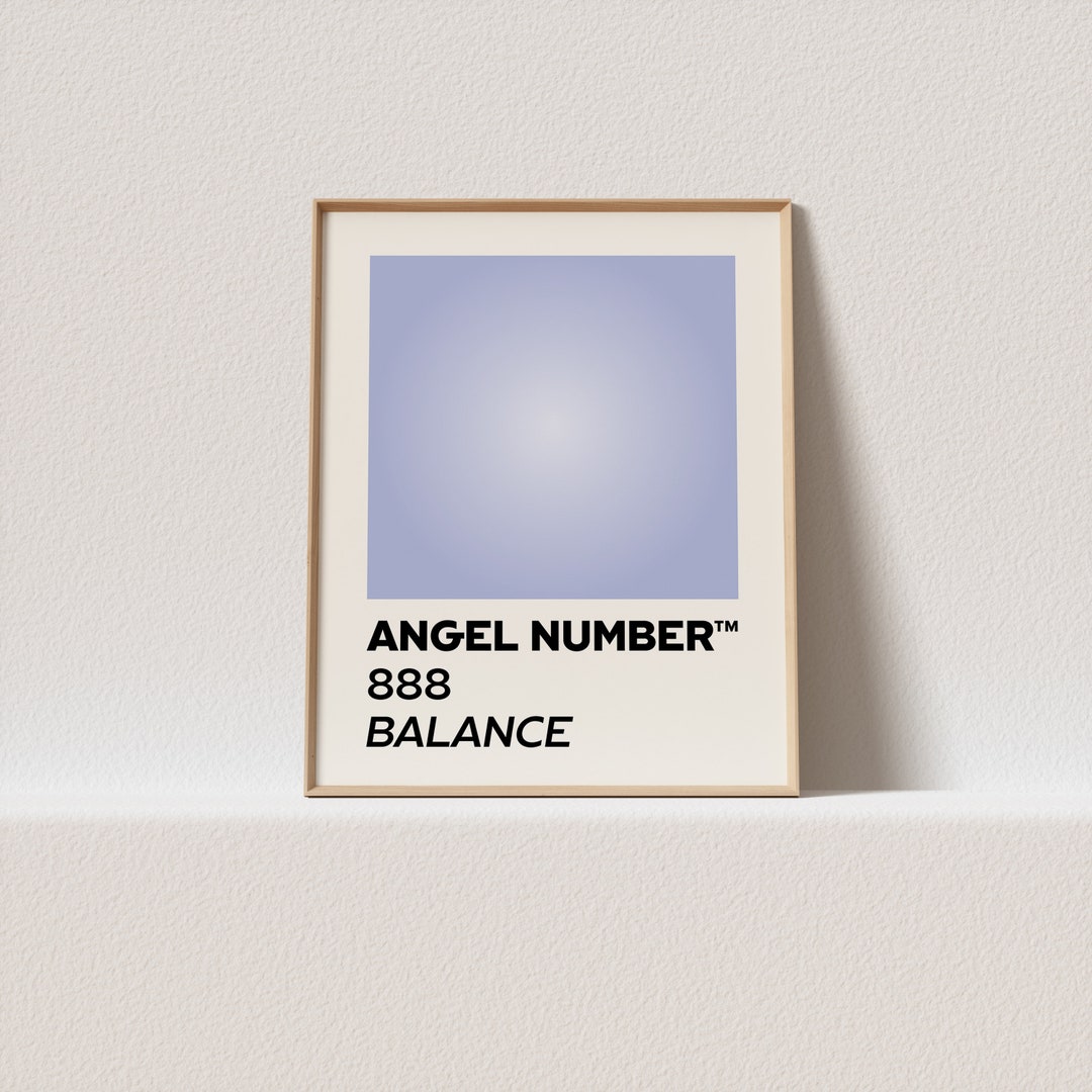 Aesthetic Poster "angel Number 888 - Balance" Stunning Retro Typography ...