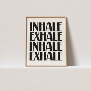 Retro Art Print “inhale Exhale." Stunning Retro Typography, a Must Have ...