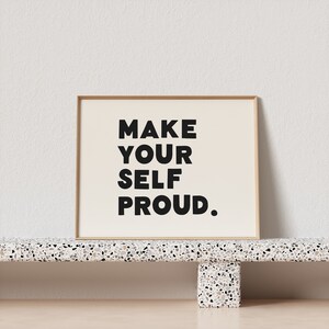 Horizontal Wall Art "make Yourself Proud." Wonky Typography, Must Have ...
