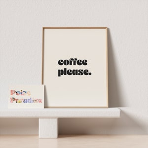 Retro Art Print "coffee Please." Stunning Minimal Typography, a Must ...