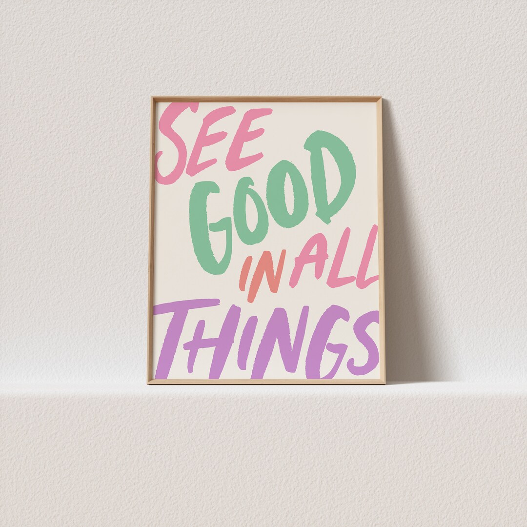 Colorful Wall Decor Quote "see Good in All Things." Stunning Retro ...