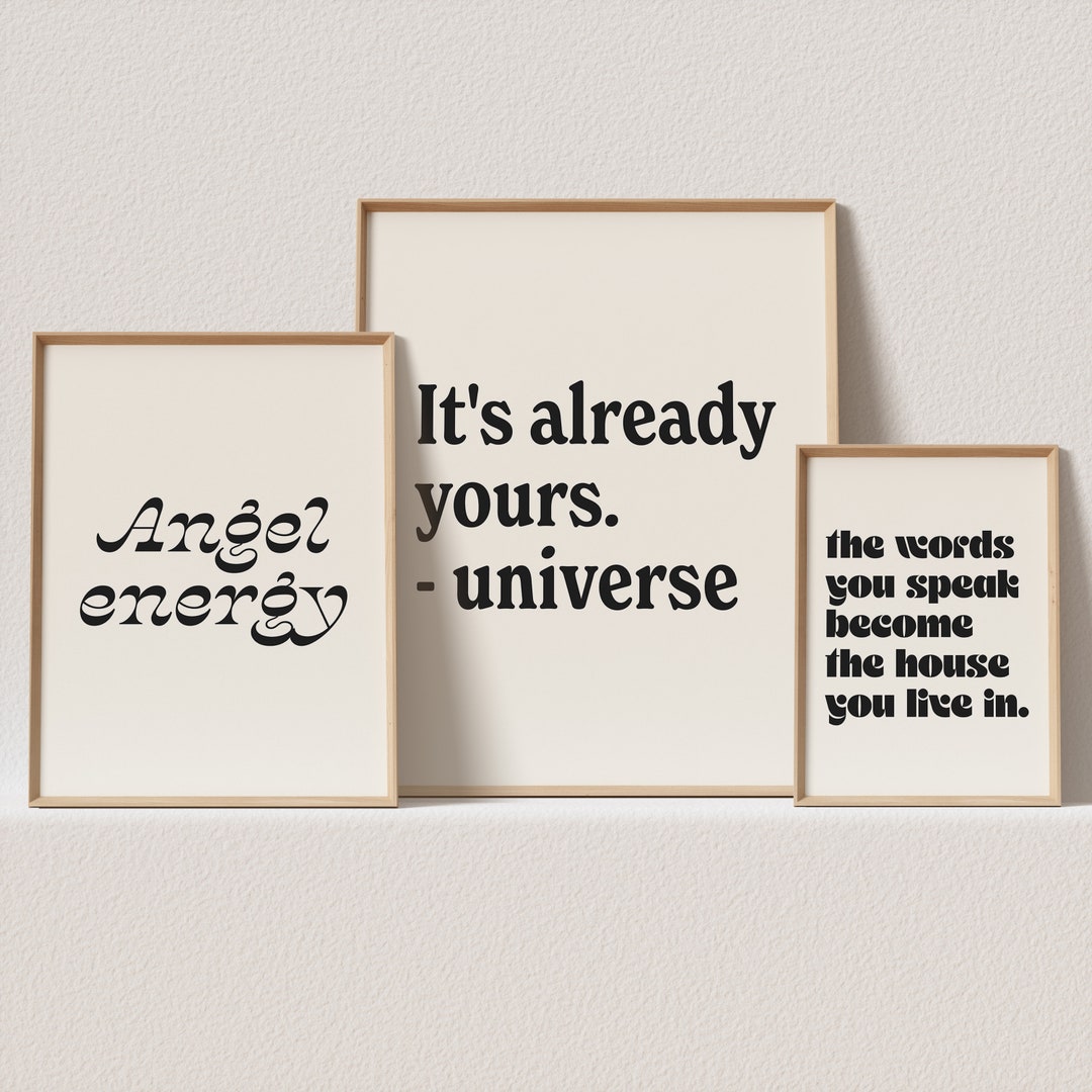 Gallery Wall Set "it's Already Yours + the Words You Speak.. + Angel ...