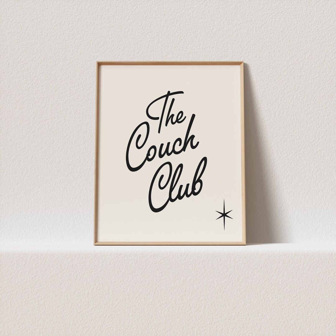 Retro Poster "the Couch Club." Stunning Mid Century Typography, a Must ...