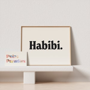 Horizontal Retro Poster "habibi." Stunning Vintage Type, a Must Have ...